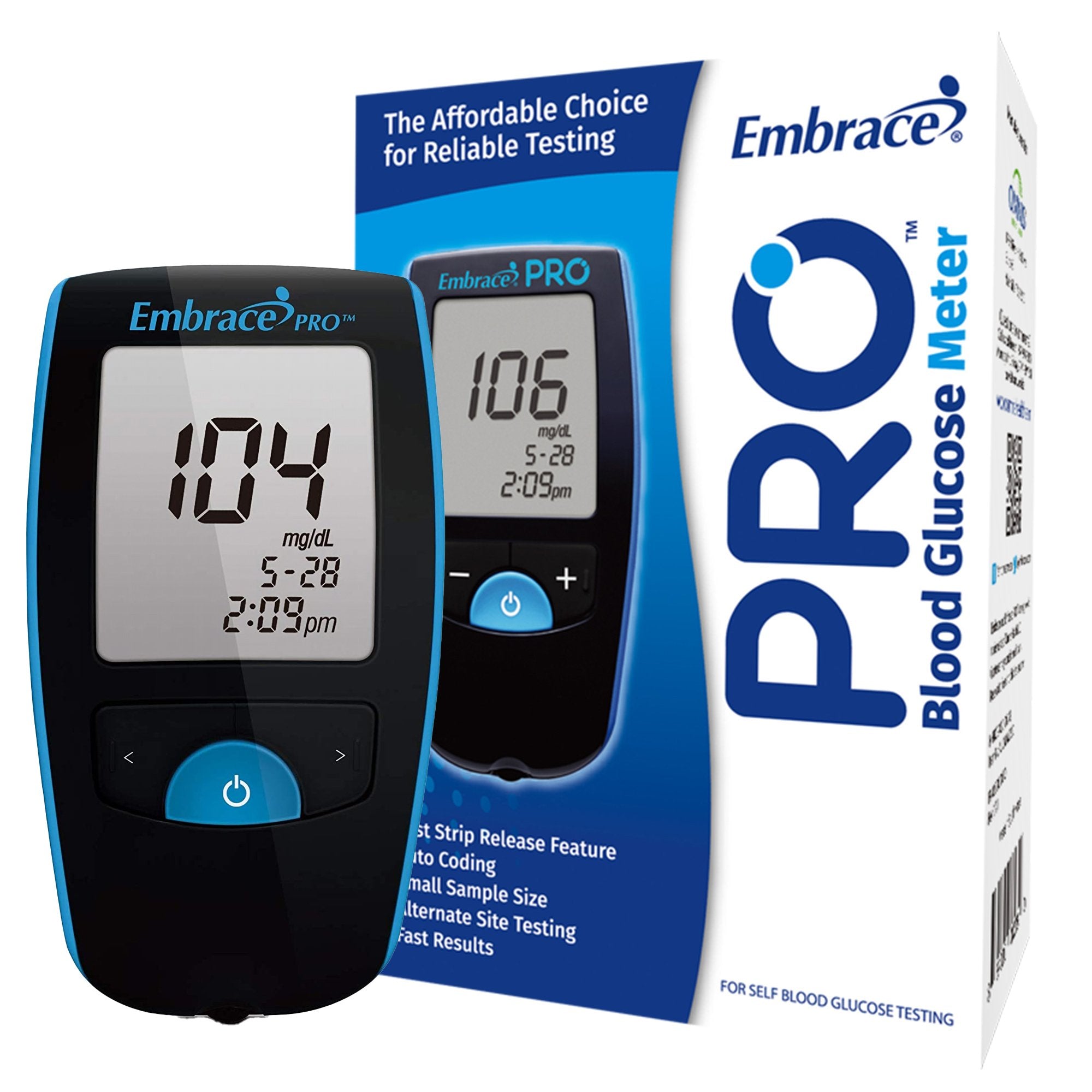 Embrace® Blood Glucose Meter 5 Second Results Stores up to 500 Results ...