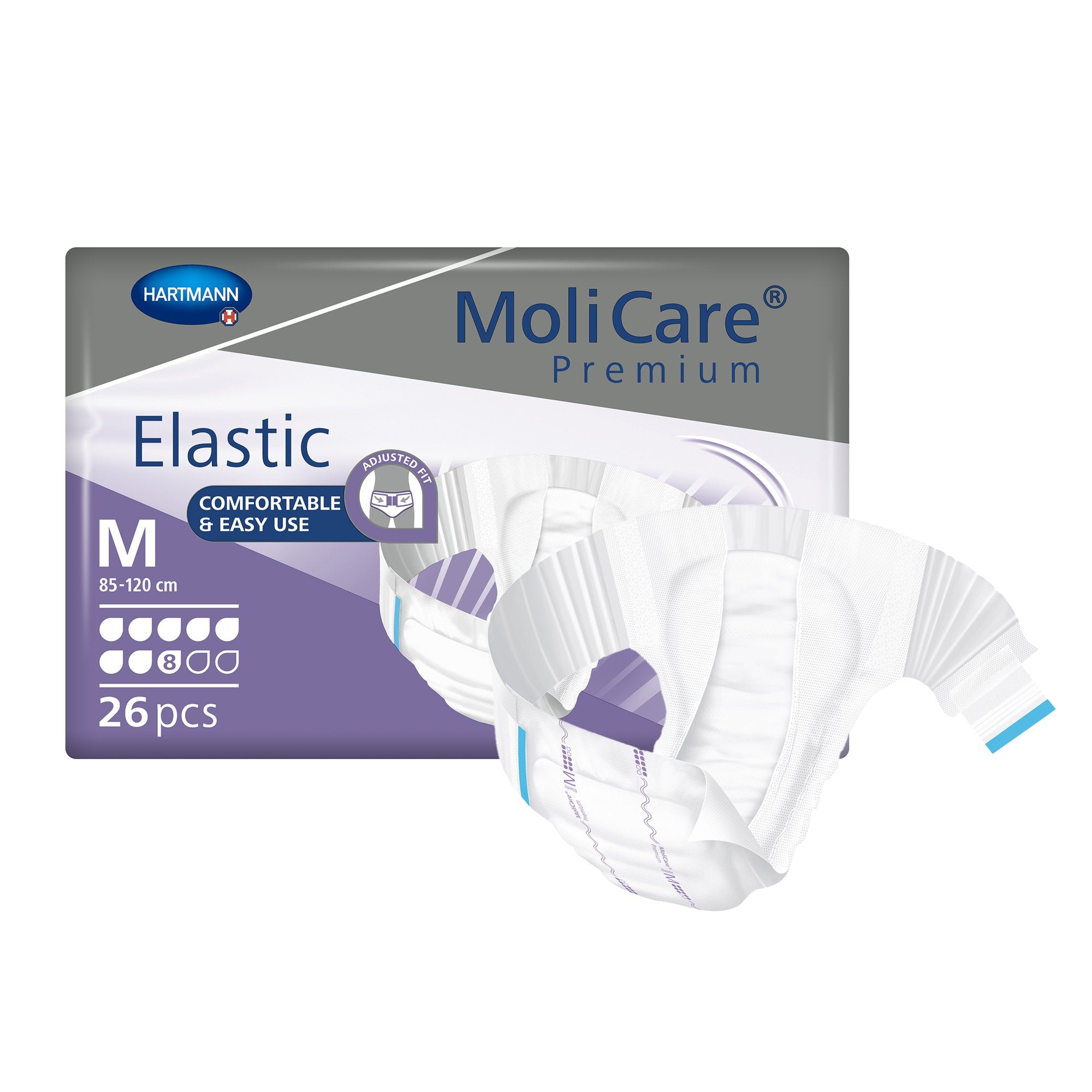 MoliCare® Premium Elastic 8D Unisex Adult Incontinence Brief Medium Di ...