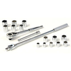 Stanley Tools® 17 Piece Socket Set, 1/2 in, 12 Point (576-85-425) Each ...