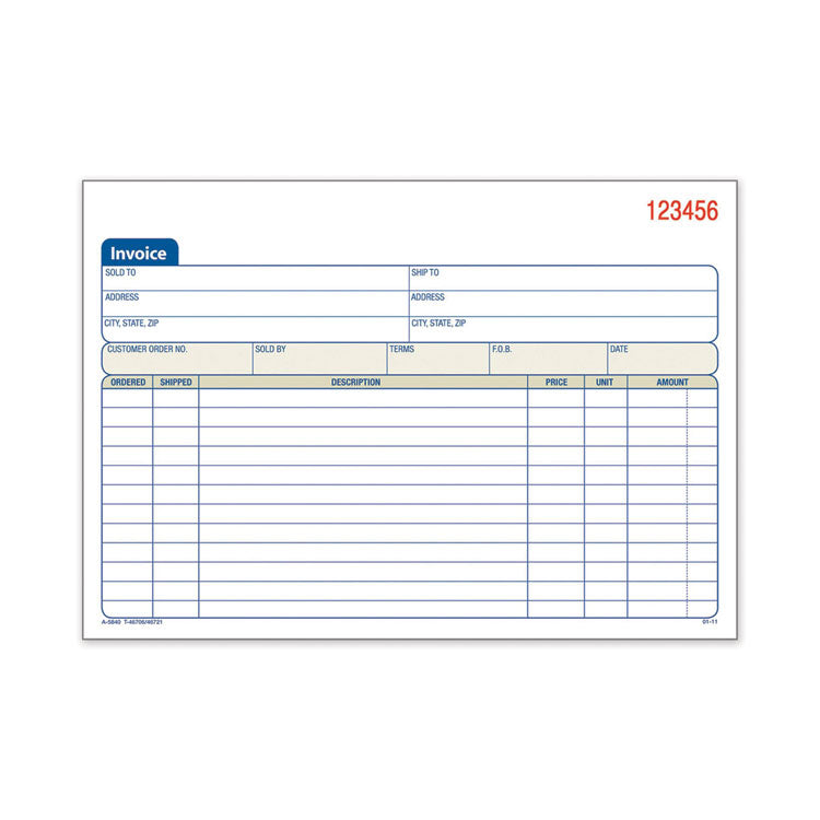 Adams® Two-Part Invoice Book, Two-Part Carbonless, 5.56 x 8.44, 50 For ...